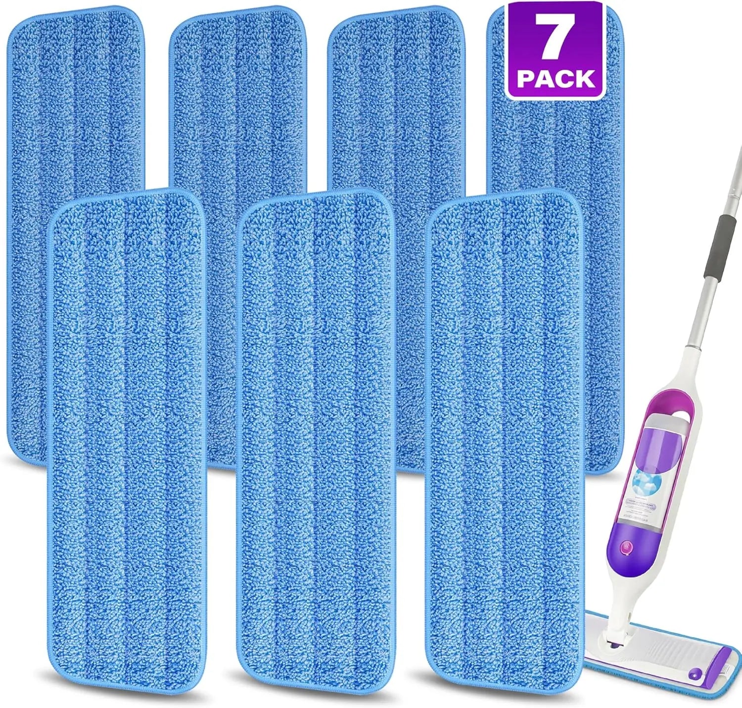 Blue washable mop pads, exclusively with Swiffer Power Mop, Velcro ...